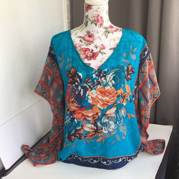 Anthropologie | Tops | Tolany Briyana Flower Print Silk Tunic Top ...